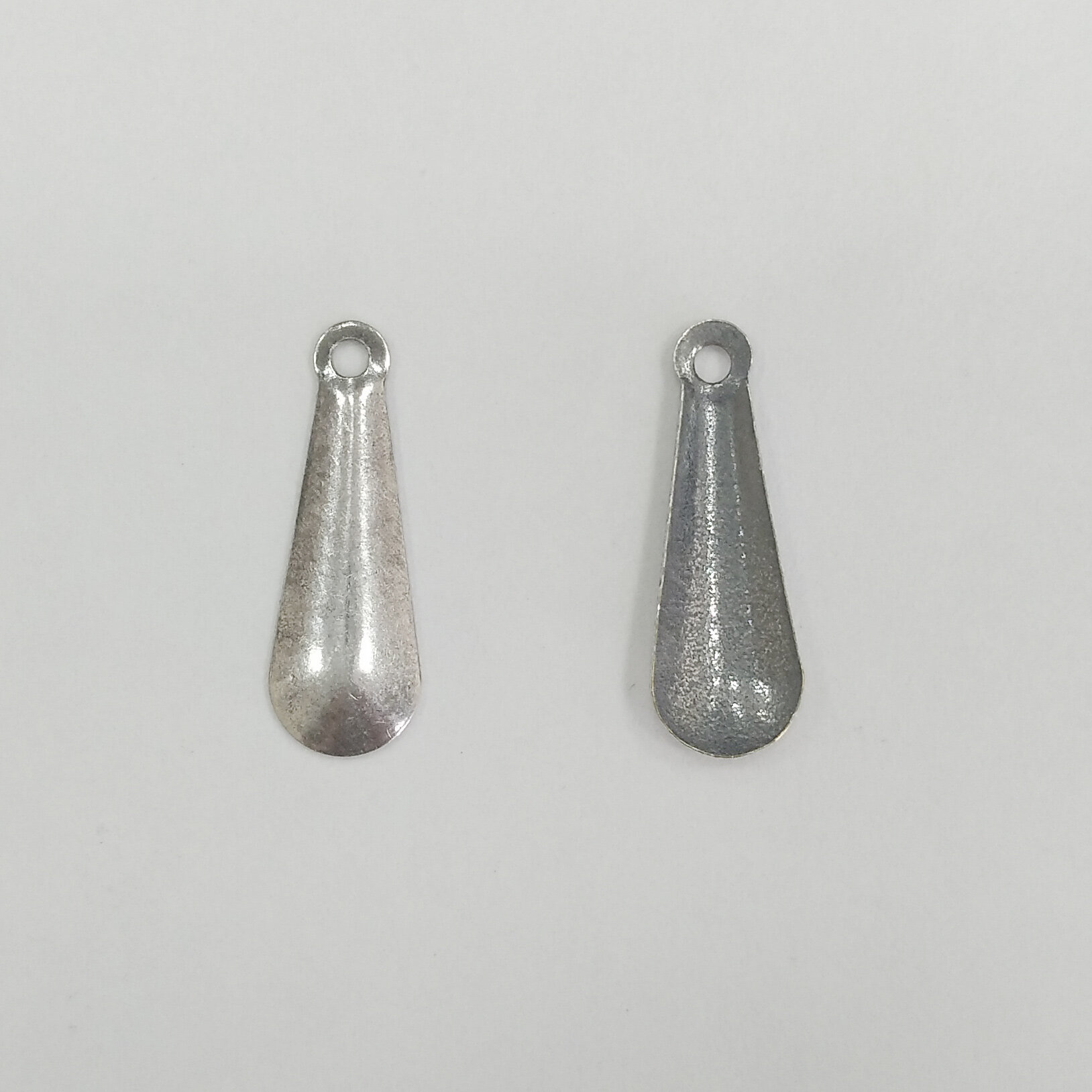 Подвеска, 14х5х1мм, капля выпуклая, базовый материал - латунь, посеребренная с чернением, 5 шт.