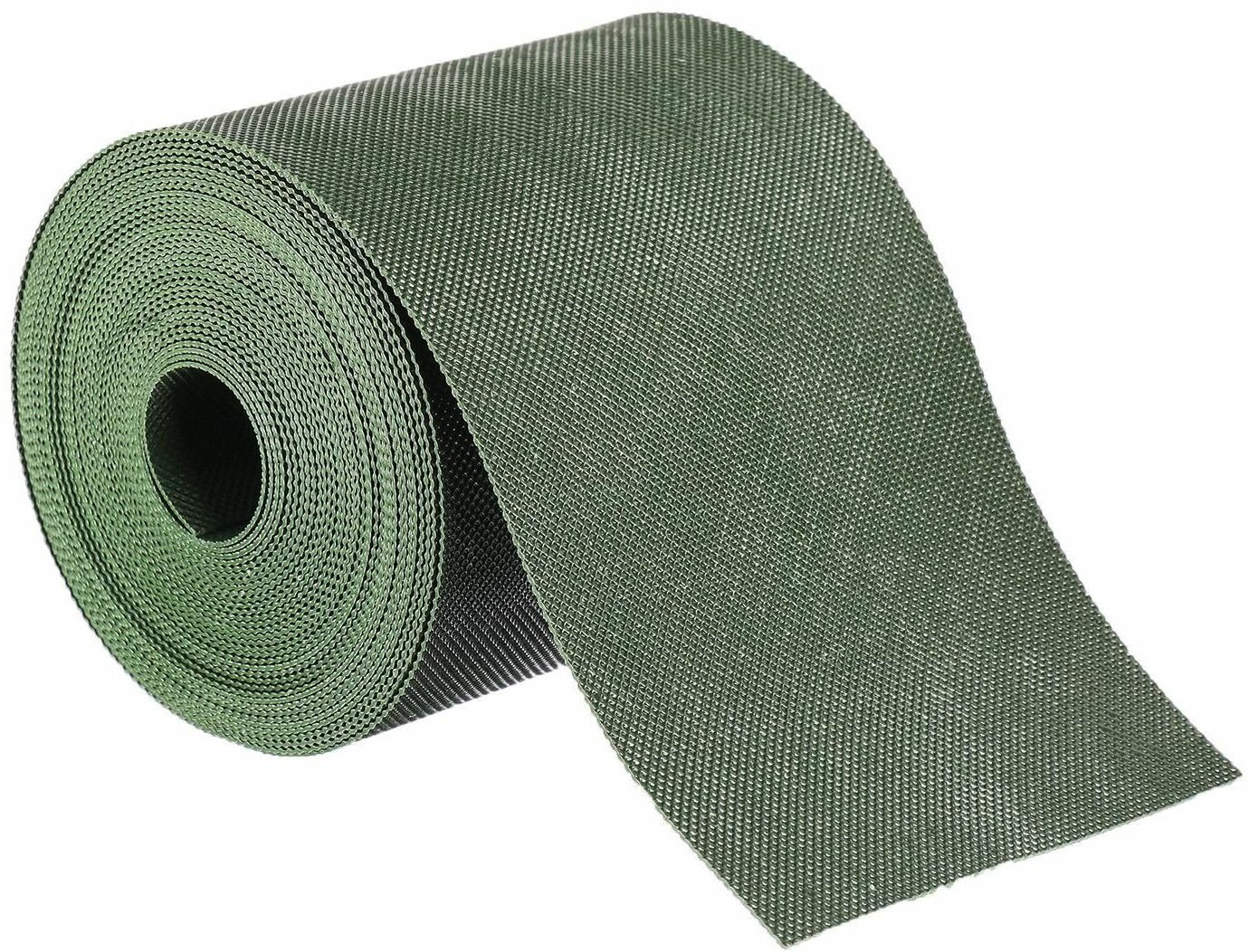 Лента бордюрная для клумб и грядок, бордюр садовый пластиковый, размер 15 см х 10 м, толщина 1,2 мм, цвет зелёный