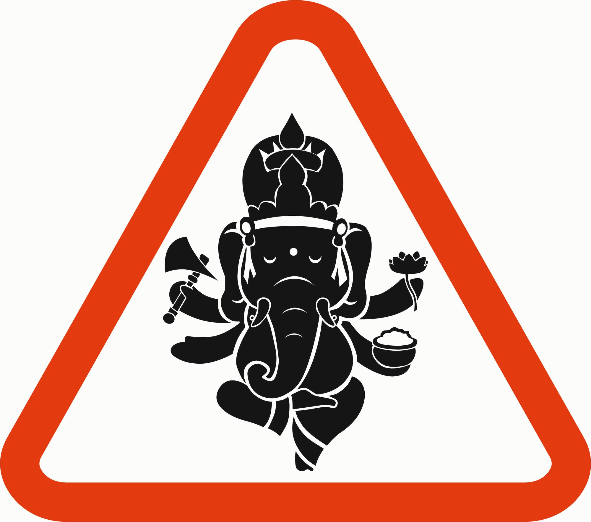 Знак декоративный "Ганеша" (32х32 см, пластик). Картина в подарок / декор для детской комнаты / постер в офис.