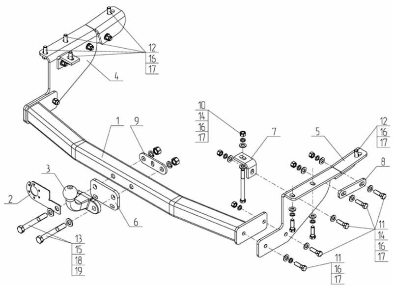 Фаркоп AvtoS NS 31 для Nissan Patrol 2010-(паспорт и сертификат в комплекте)(без электрики)