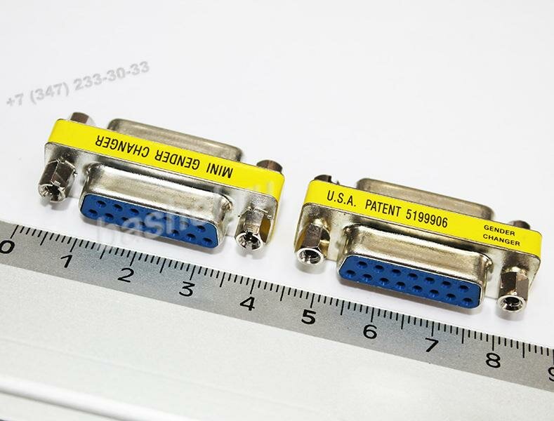 Переходник DB15F - DB15F (мет.)