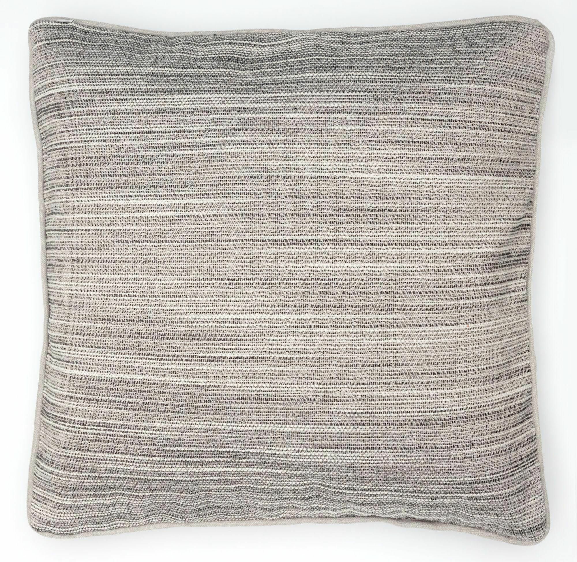 Подушка Textil Roig BRUMA декоративная 45х45, серо-белая полоска, светло-серый кант