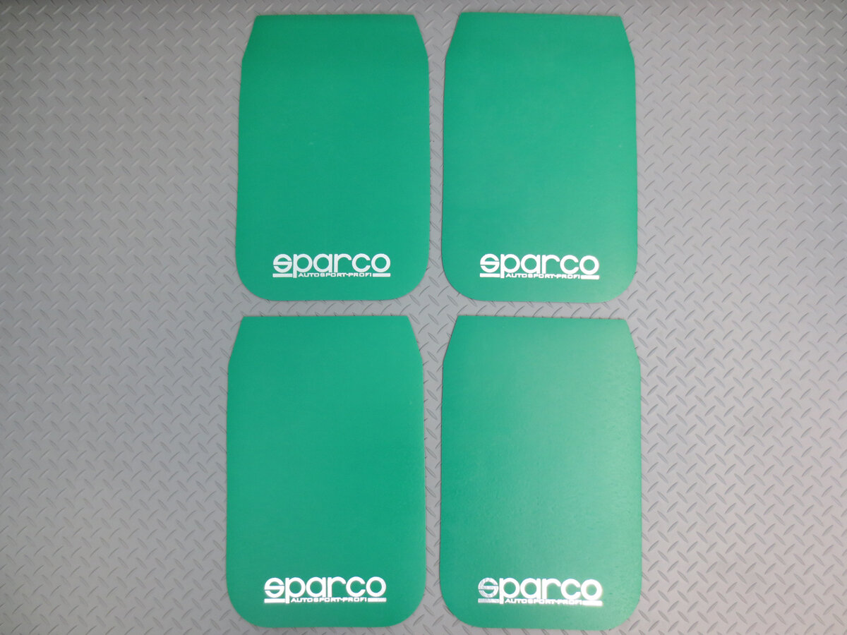 Брызговики автомобильные универсальные "Sparco" (цвет зеленый)