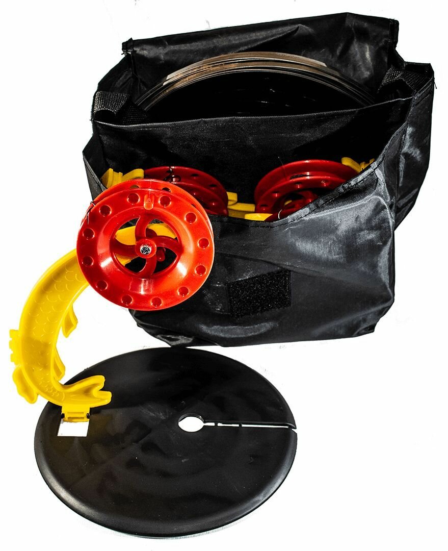 Набор жерлиц оснащенных "Щука" в сумке, 10 штук