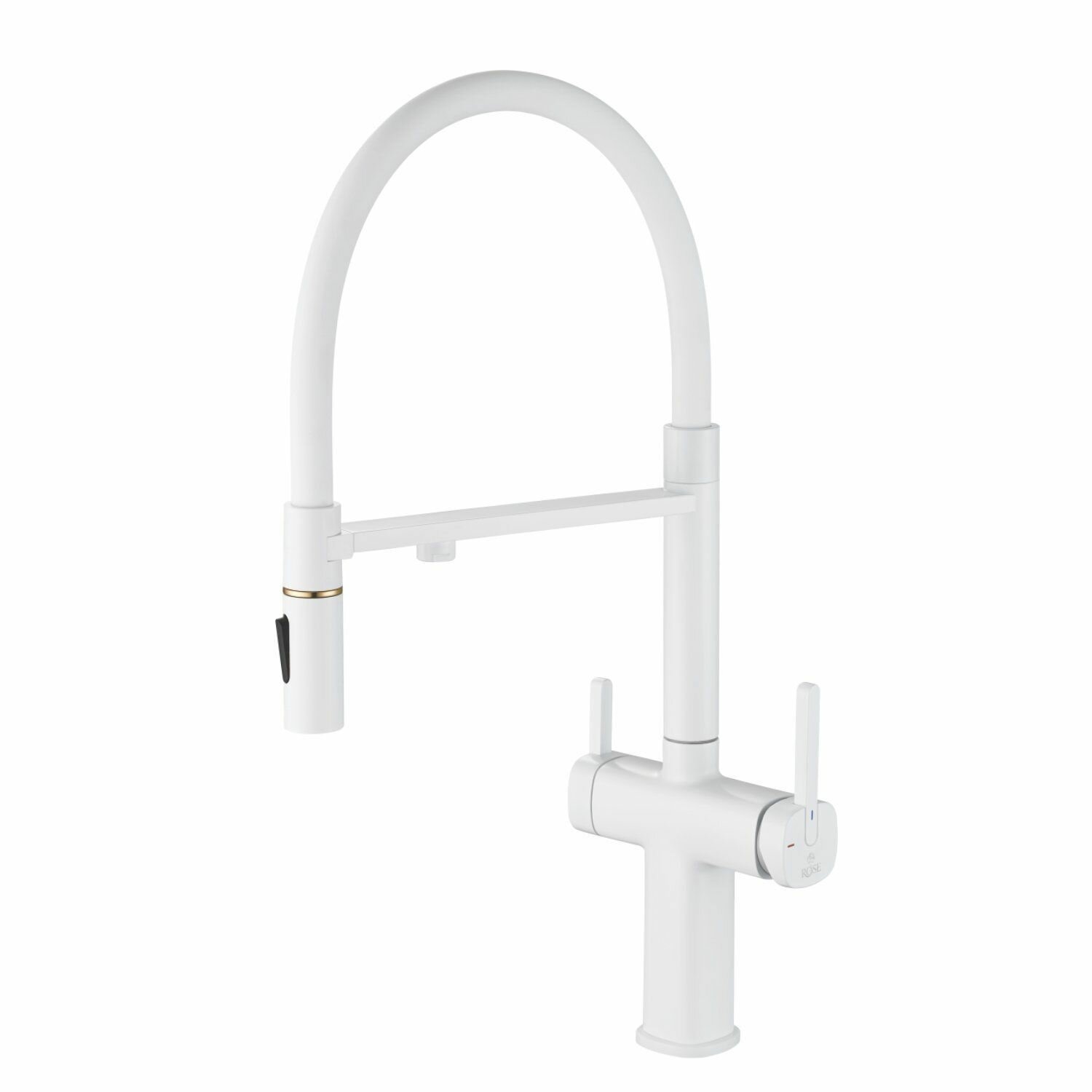 Смеситель для кухни с подключением фильтра воды Rose R3BH58ODC, белый