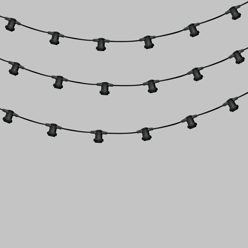 Лампы светодиодные Neon-Night Гирлянда Белт-Лайт 2 жилы, 50м, шаг 20см, 250 патронов E27, IP65, черный круглый провод ПВХ NEON-NIGHT, 50м