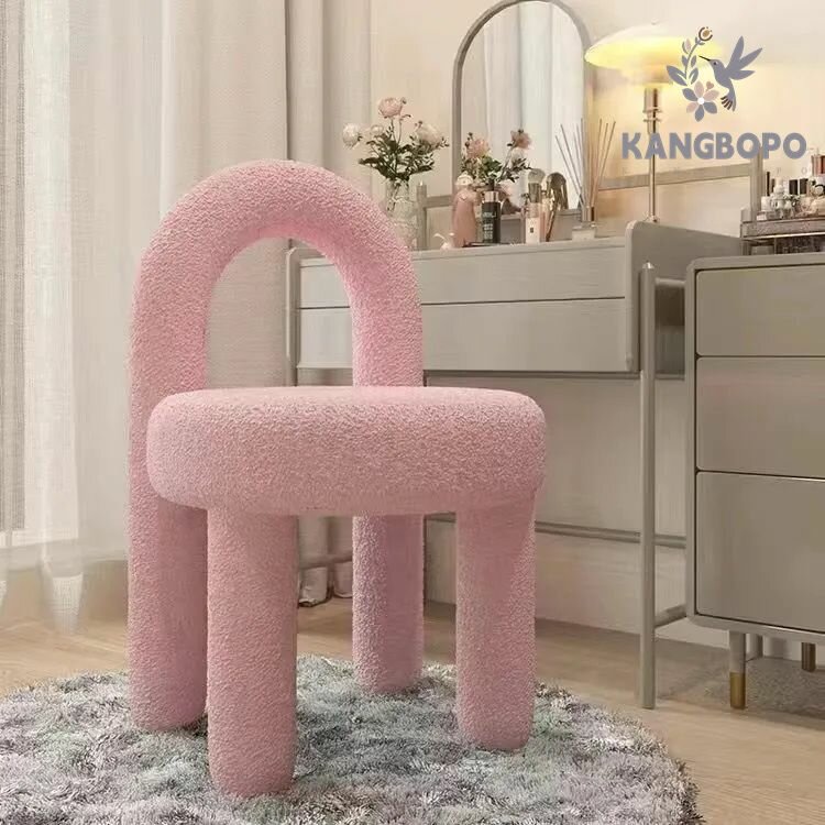 Kangbopo Овечий кашемир Кресло мягкое для отдыха дома, в гостиную, современное, минимализм, мягкая мебель для интерьера дома, туалетный стул, детской комнаты, розовый