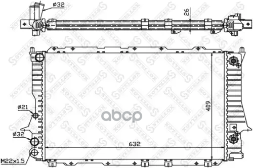 Радиатор системы охлаждения! АКПП Audi 100/A6 2.0-2.5TD <97 Stellox арт. 1025079SX