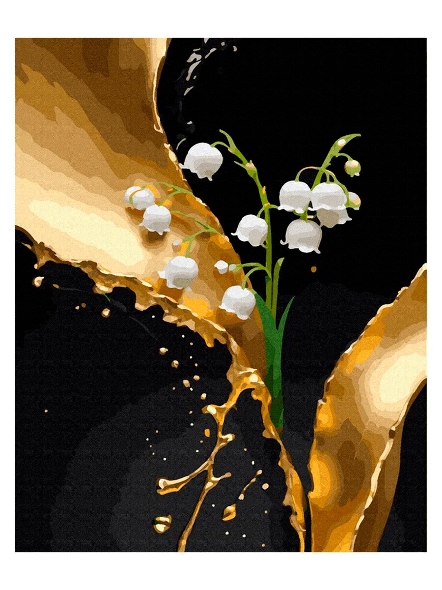 Картина по номерам 40x50, золотая поталь, "Элегия ночи" 1. Kubanstar