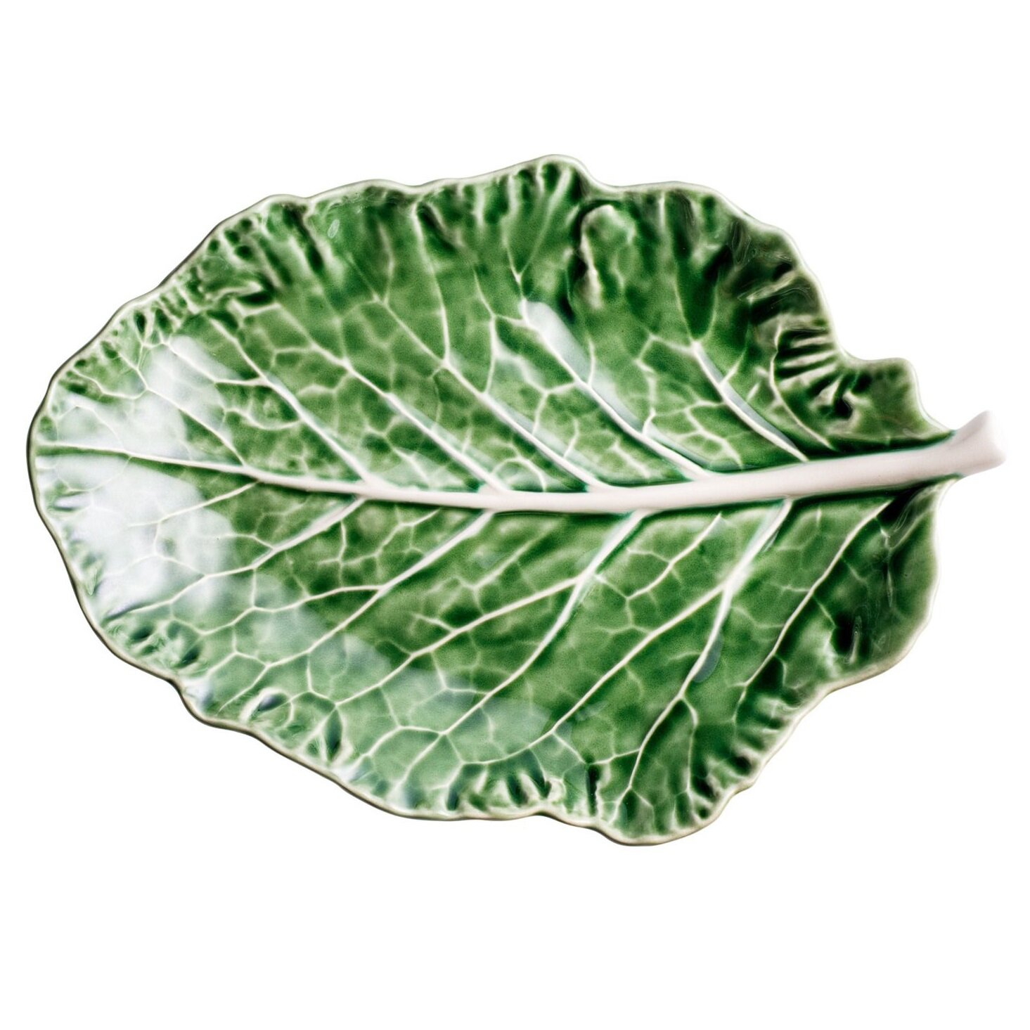 Блюдо для закусок и соуса Bordallo Pinheiro Cabbage Leaf with Small Bowl 65000554