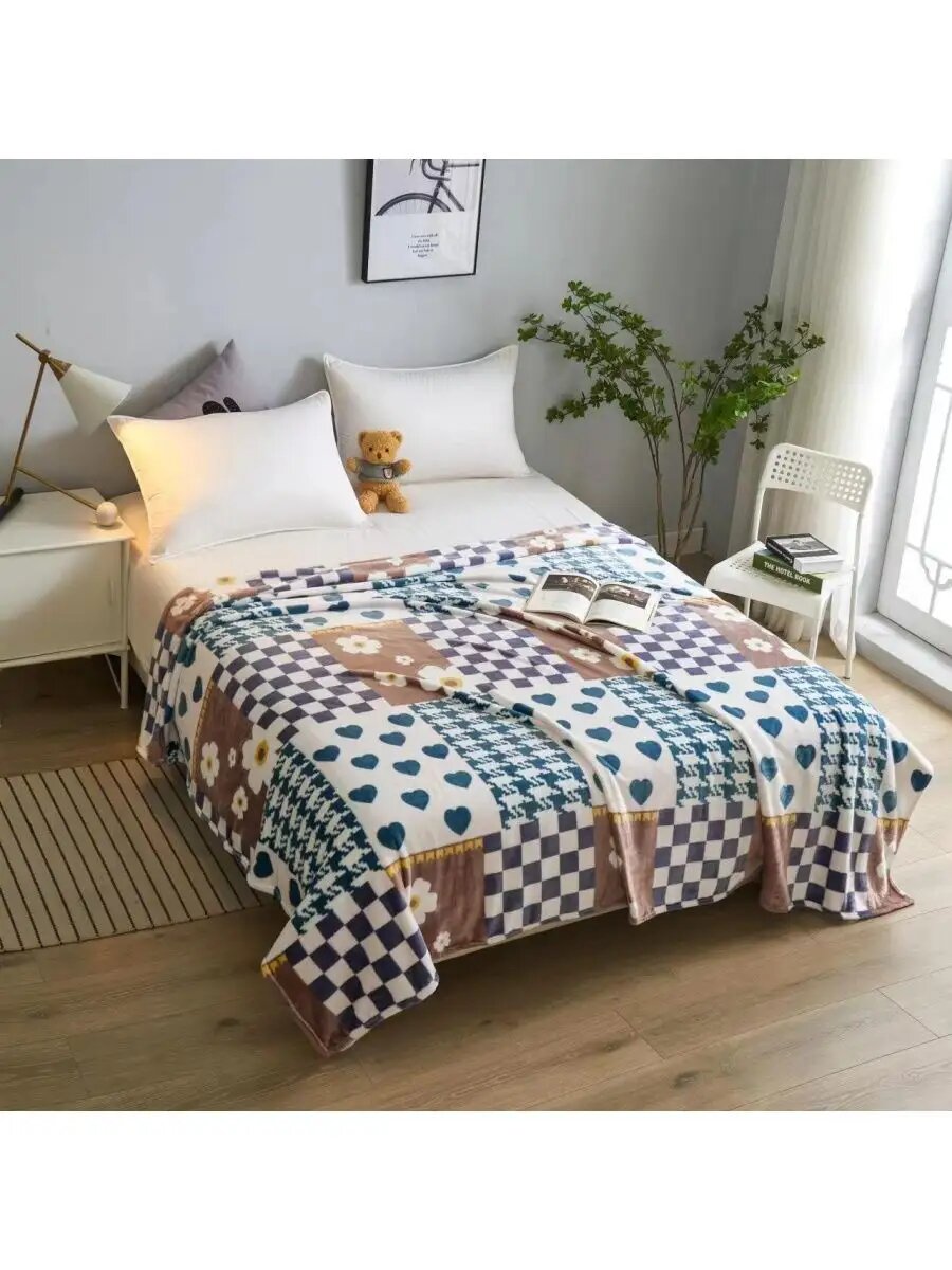 Плед 200х220 пушистый Flamenco на диван или кровать