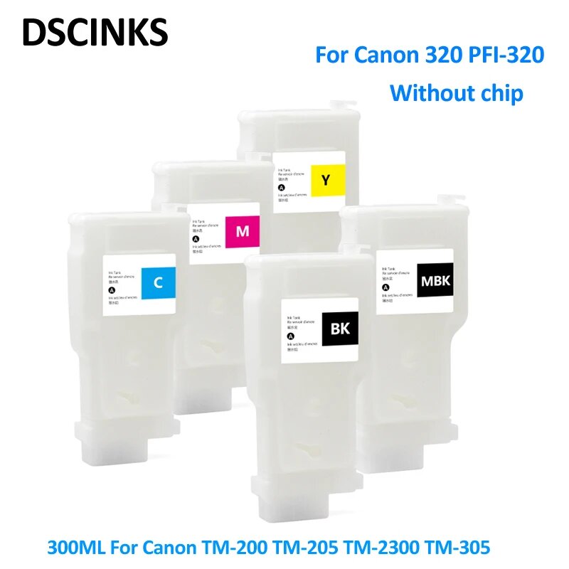 PFI-320 для Canon PFI-320 PFI320, многоразовый картридж для принтера Canon TM200 TM205 TM300 TM305 200 205 300 305 без чипа