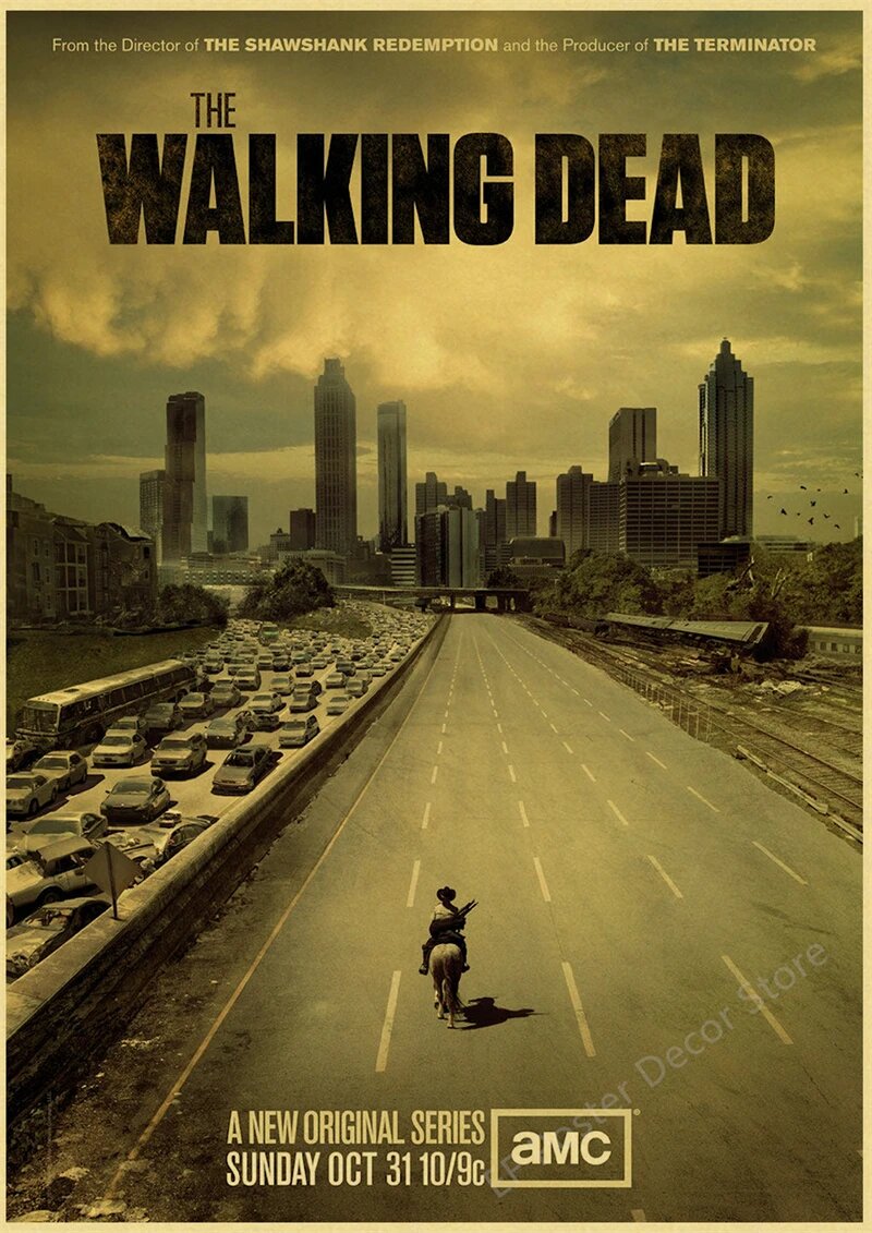 Плакат «Ходячие мертвецы» Рик Гранмс/Дарарил Диксон 1, A3