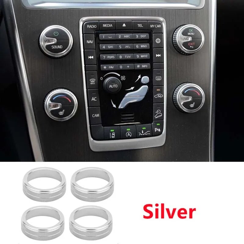 Декоративные кольца для Volvo S60 V60 XC60 Silver Model A