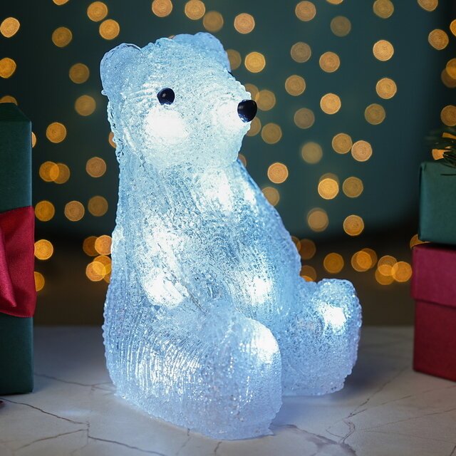 Светодиодная фигура Медвежонок Стив 16 см, на батарейках, IP44, Kaemingk, 491238-2