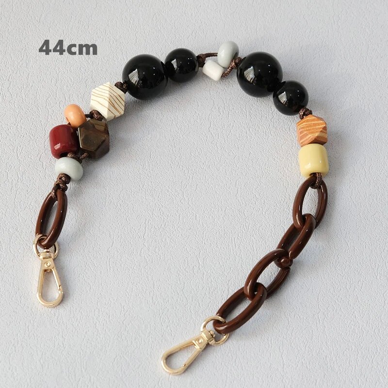 Новый модный аксессуар для женской сумки, съемные коричневые цепочки из бисера, милый акриловый 44cm