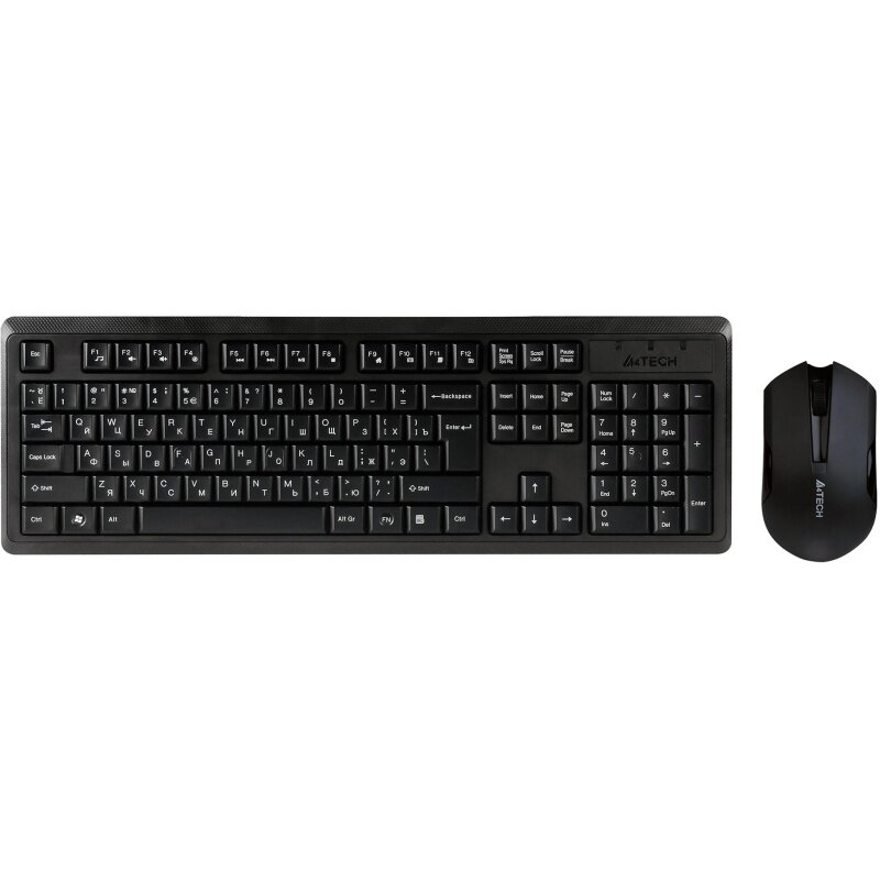 Комплект из клавиатуры и мыши A4Tech модель V-Track, цвет черный, USB WLS (4200N)