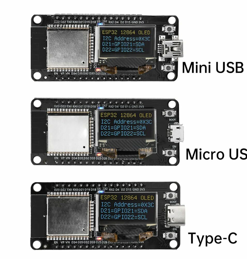 ESP32-WROOM-32D Type-C OLED 12864 модуль — фото 1