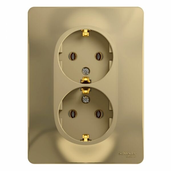 3 шт. Systeme Electric Glossa Титан, Розетка 2-я с заземлением, GSL000424