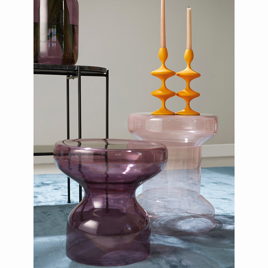 Столик журнальный Bergdys d41 см стеклянный интерьерный сливовый Bergenson Bjorn BB0000222