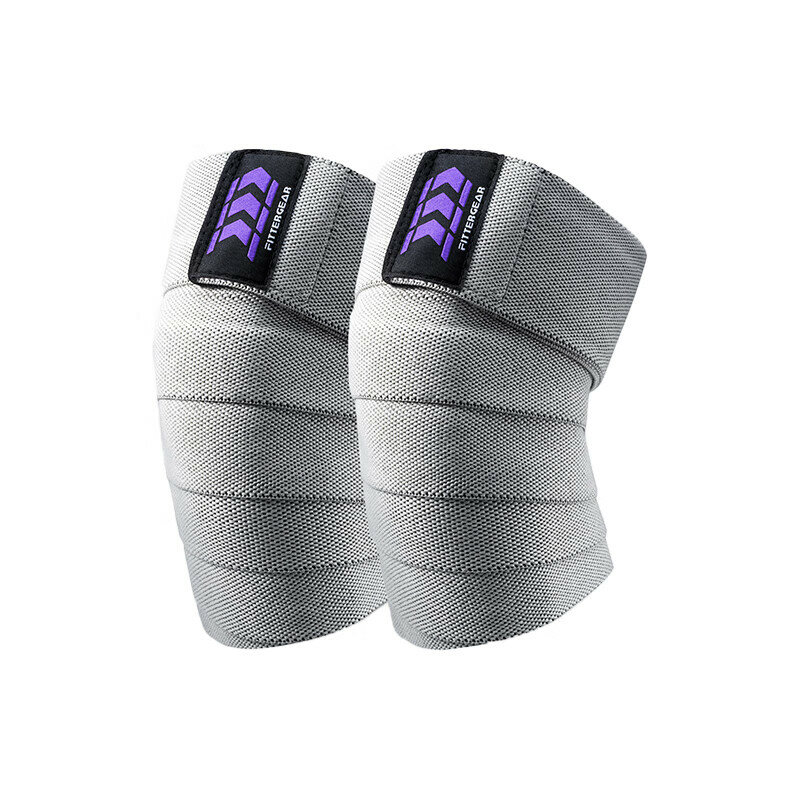 FITTER GEAR Мужской спортивный бинт для коленей эластичный для приседаний и защиты Характеристики：СерыйРазмер：S (1,8