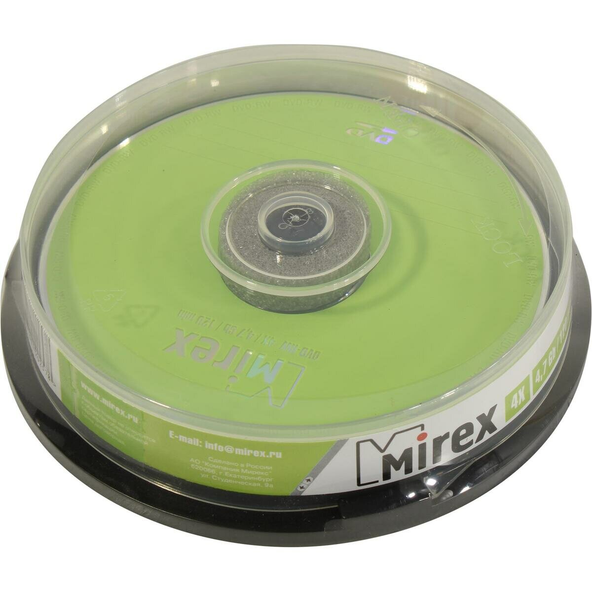 DVD-RW Disc Mirex 4.7Gb 4x <уп. 10 шт> на шпинделе <202578>