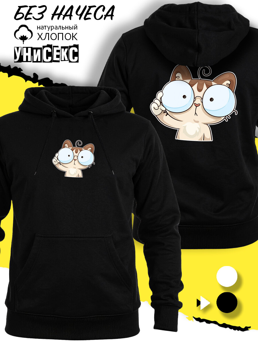 Худи Толстовка свитшот с котом в очках