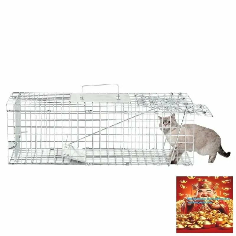 Гуманная спасательная клетка для кошек, автоматическая клетка для бездомных кошек, Размер600x210x180