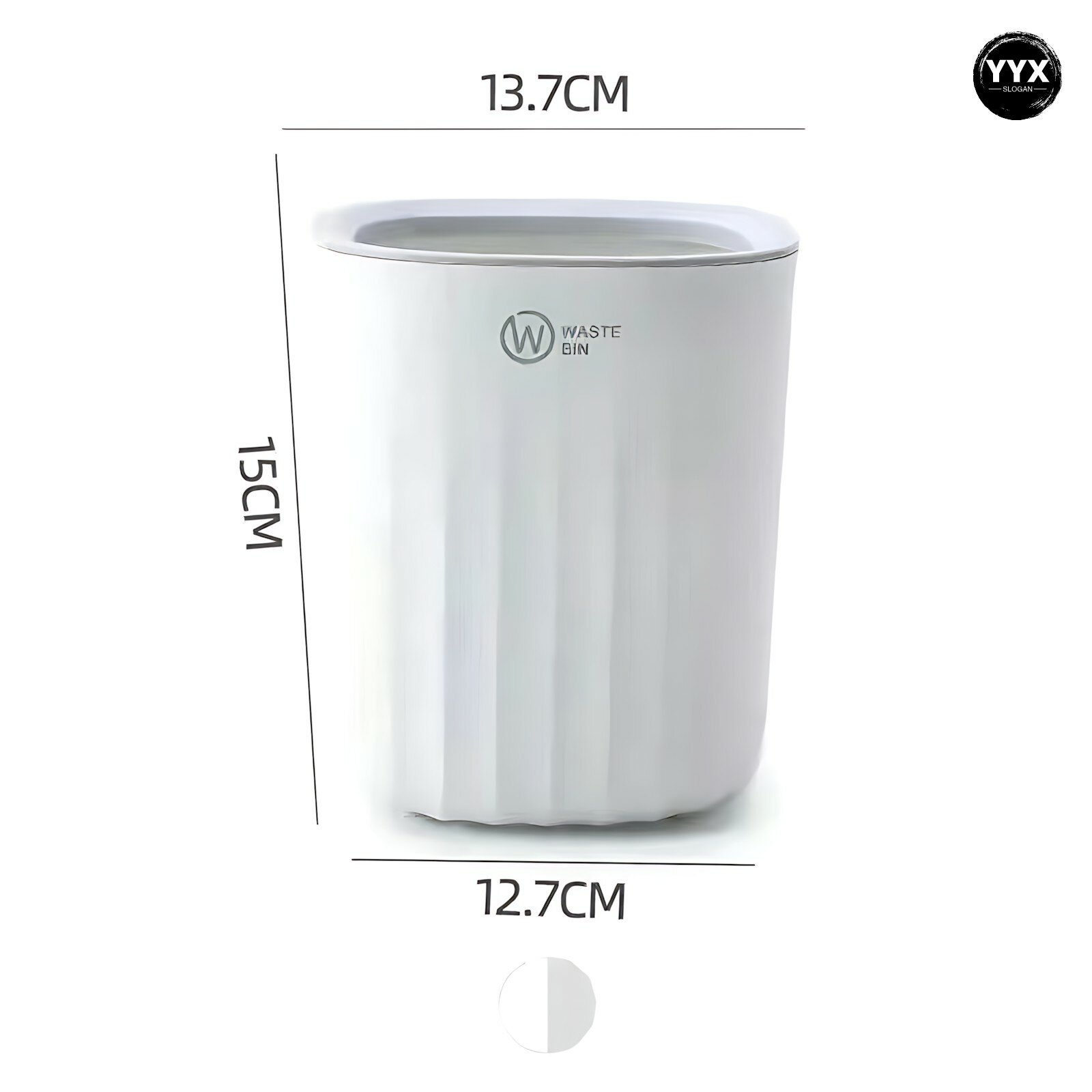 Настольная урна для бумаг, квадратная, 13,7х15х12,7 см, пластик, белая