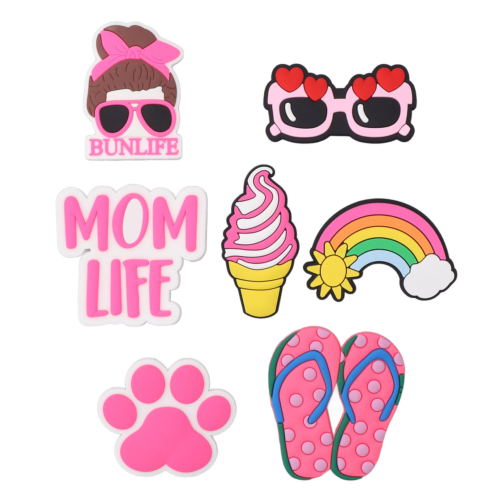 7 шт. Декоративные вставки для пляжной сумки, современные силиконовые аксессуары с узором для сумочки