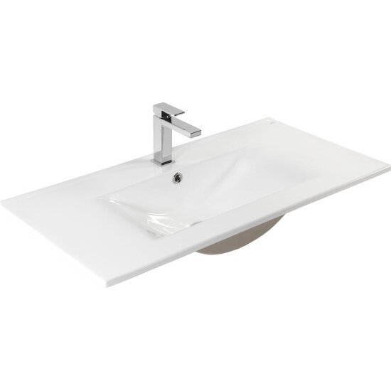 Раковина Bond S05-900 встраиваемая прямоугольная 90*46*17см белая с переливом