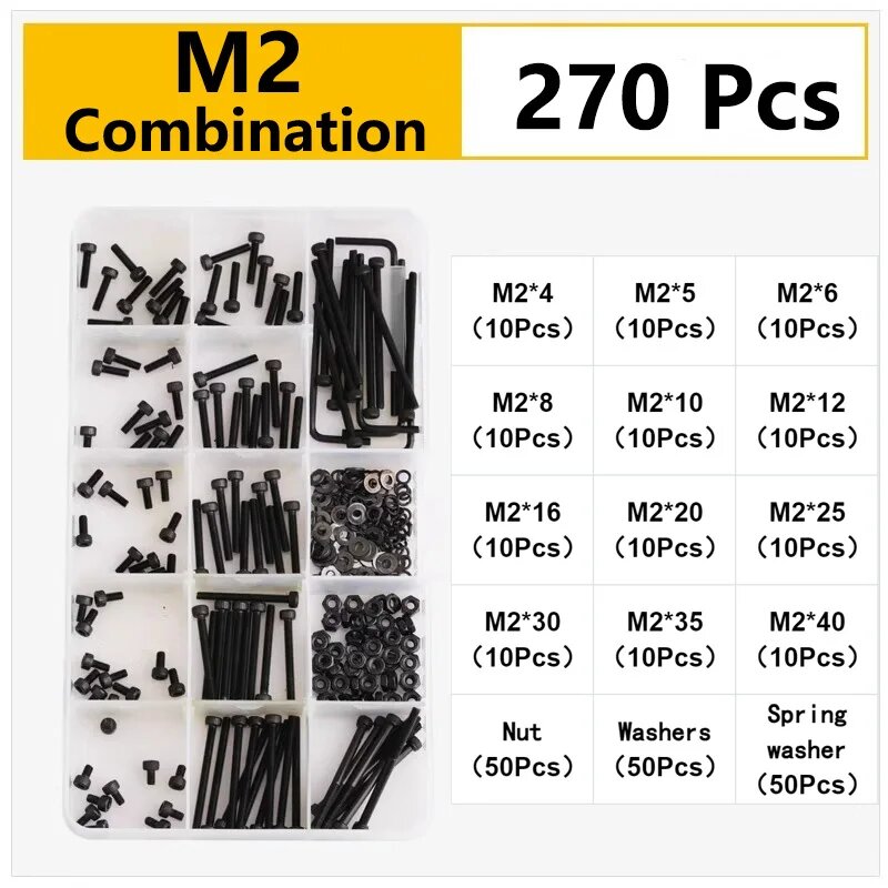 Набор болтов XMSJ M2-M5 из углеродистой стали 12.9 M2 Kit