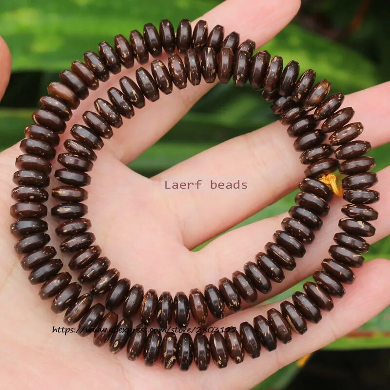 Бусы из кокоса Laerf Beads, 3-4x9 мм, 16.5 дюймов