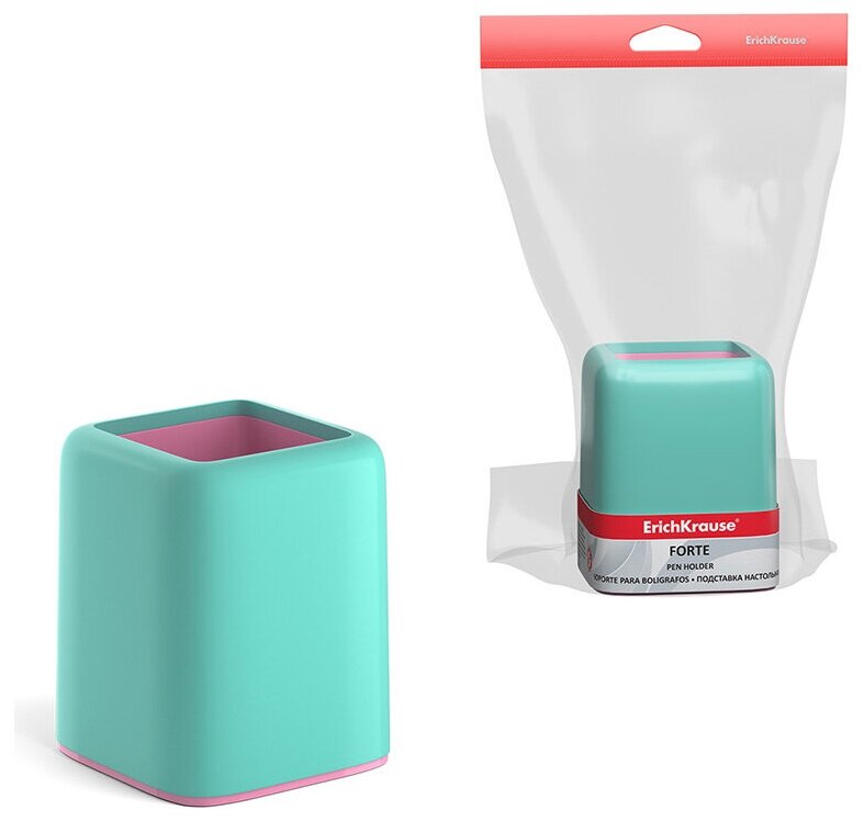 ErichKrause Forte Подставка пластиковая для пишущих принадлежностей мятная 53688-BV26