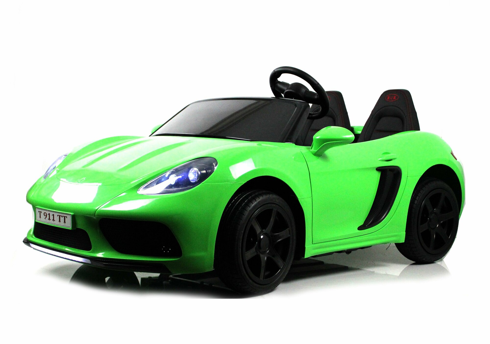 Детский электромобиль RiverToys T911TT заднеприводный, двухместный зеленый