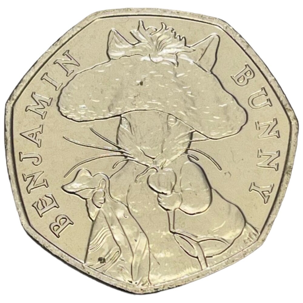 Великобритания 50 пенсов 2017 г. (150 лет со дня рождения Беатрис Поттер - Бенджамин Банни) (CN)