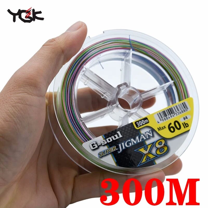 YGK G Soul X8 BRAID SUPER Jigman Леска для рыбалки 14LB-80LB 0.8-16lb-0.155mm, 300m