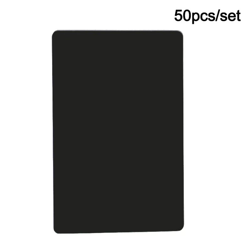 Металлические визитные карточки из алюминия, золотые, 50 шт Черный, Matte black