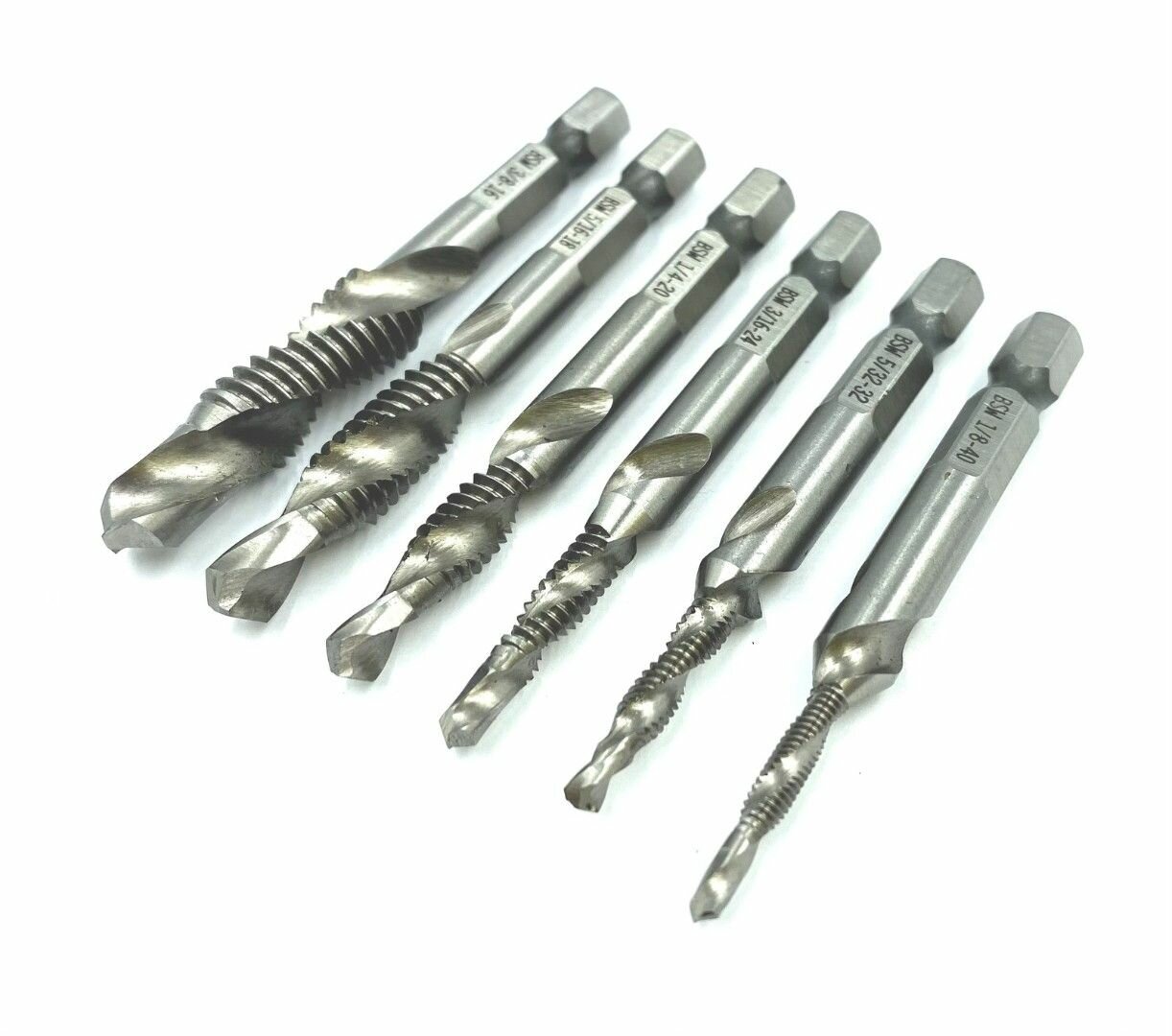 Метчик-сверло дюймовый набор из 6шт (1/8-3/8) (6 шт)