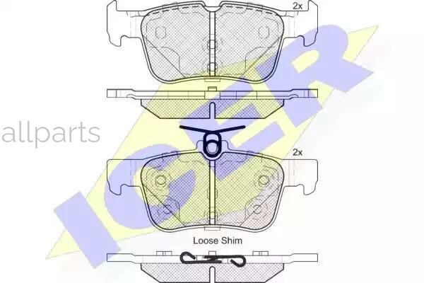 ICER 182198 182198 колодки дисковые задние!\ Ford Mondeo V 1.6/2.0/2.0TDCI 13>