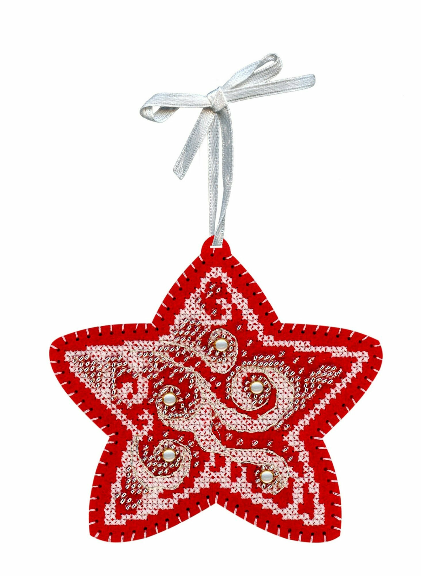 Вышивка Морозные узоры. Звёздочка 10x11 см.