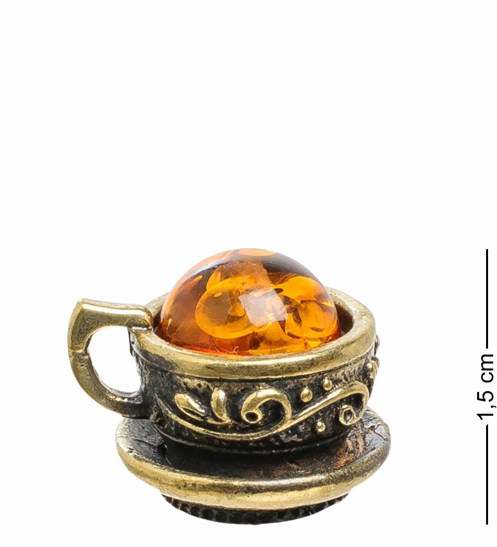 Фигурка Чашечка (латунь, янтарь)