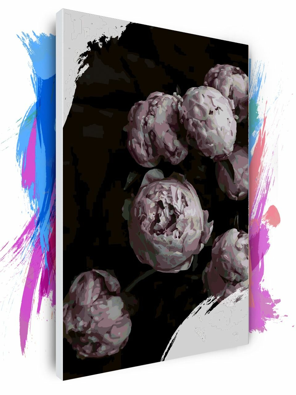 Картина по номерам на холсте Подари ей пионы 4, 40 х 60 см