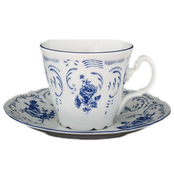Чайная пара 230 мл 1 шт высокая Thun "Бернадотт /Синие розы" / 227116
