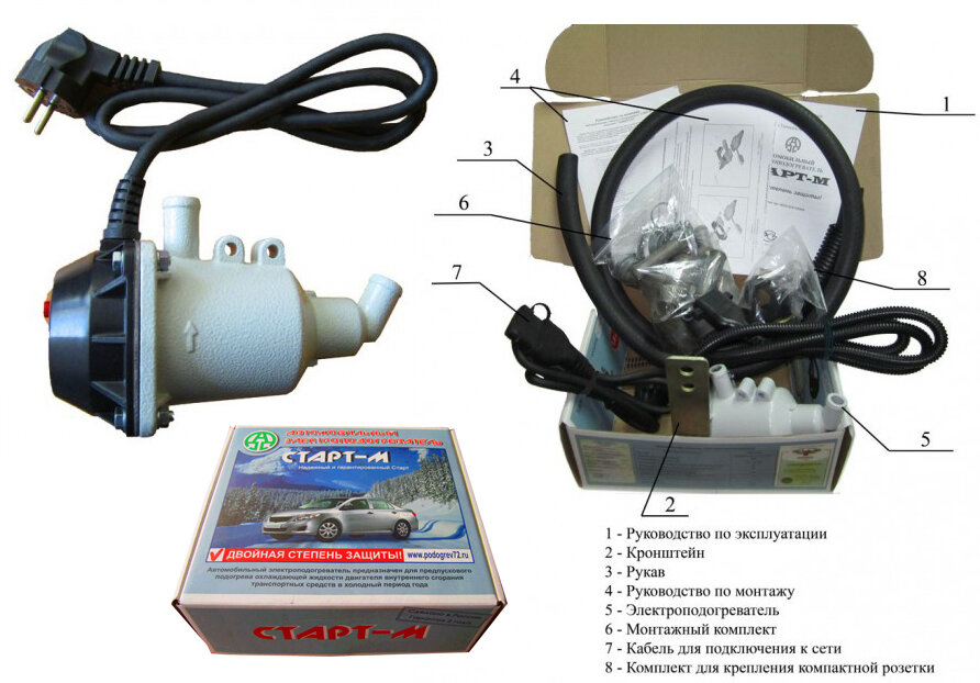 Эл/подогреватель 1,5 Квт /Старт-М/ Лада, Калина 16-кл, 1,4л
