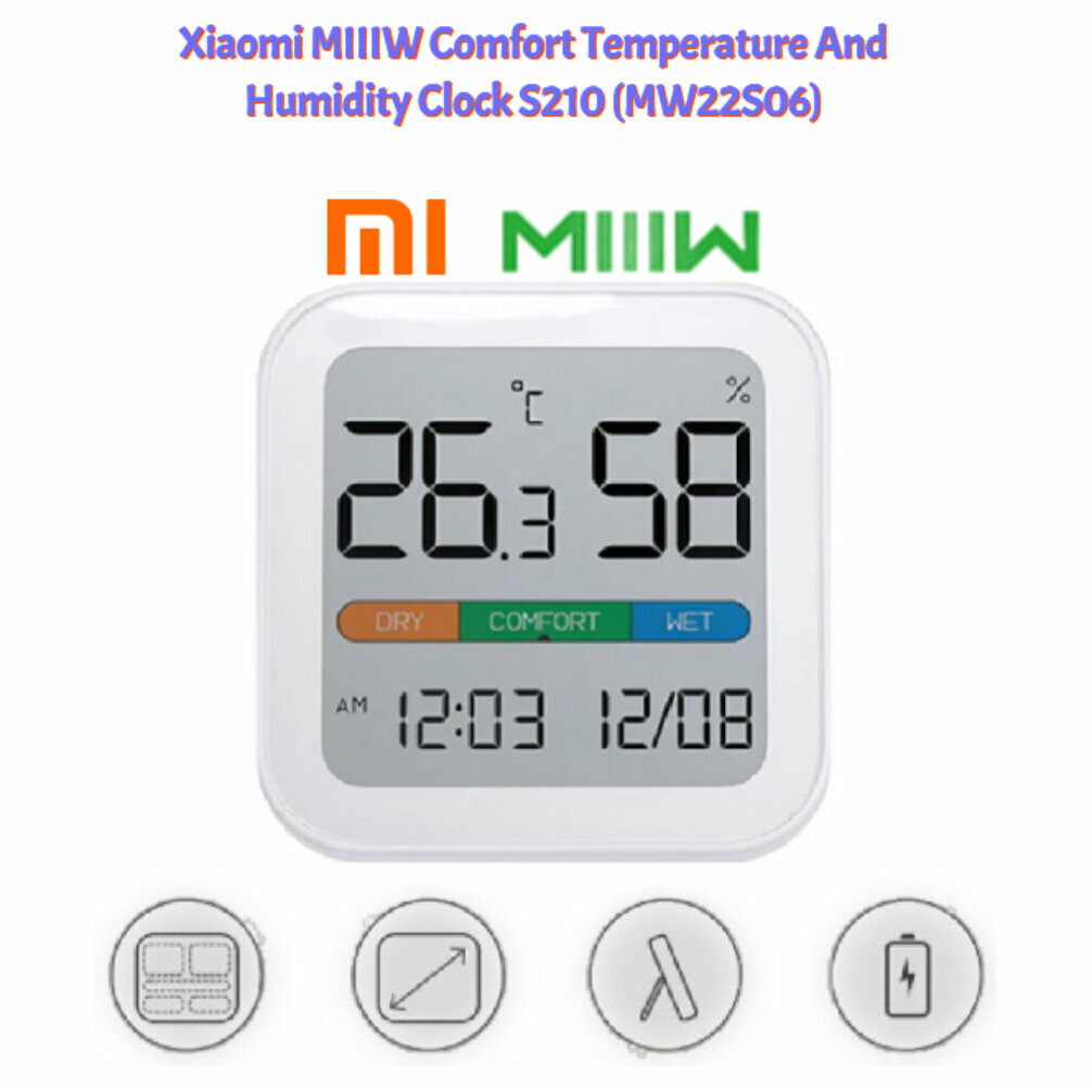 Метеостанция с часами MIIIW Comfort Temperature And Humidity Clock S210 (MW22S06)