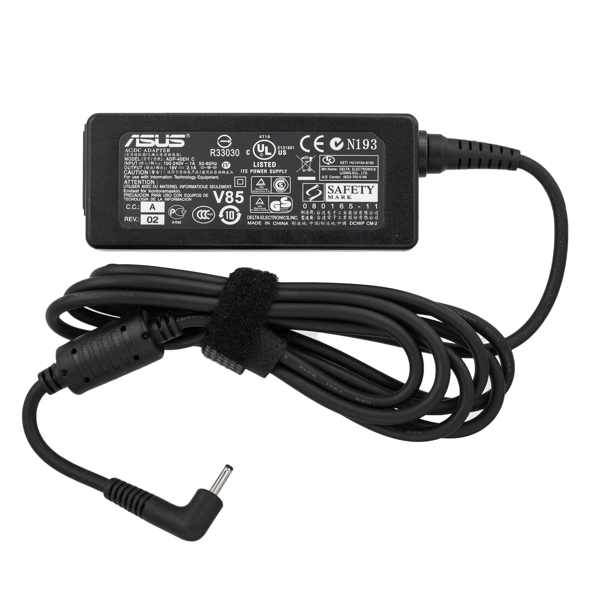 Блок питания 19V 2.1A 2.3x0.7mm 40W для ноутбука Asus Eee PC 1001PX / Eee PC X101CH / Eee PC 1025C / Eee PC 1015BX / Eee PC 1215N / Eee PC X101H / Eee PC 1005PXD / Eee PC 1001PXD / Eee PC 1015 / Eee PC 1215B / ADP-40PH