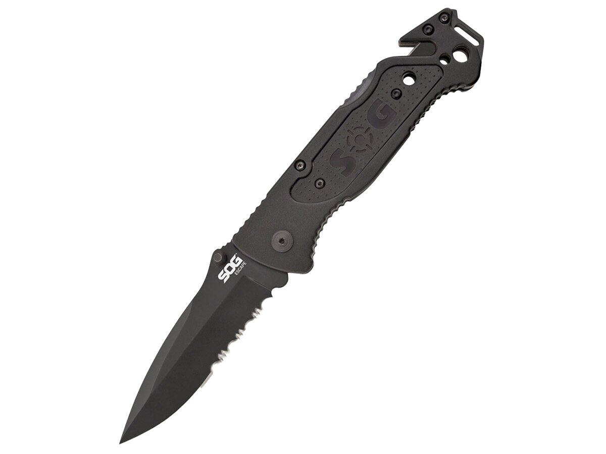 Нож Складной Sog Escape Black, Сталь 7Cr17Mov, Рукоять Алюминий, Блистер