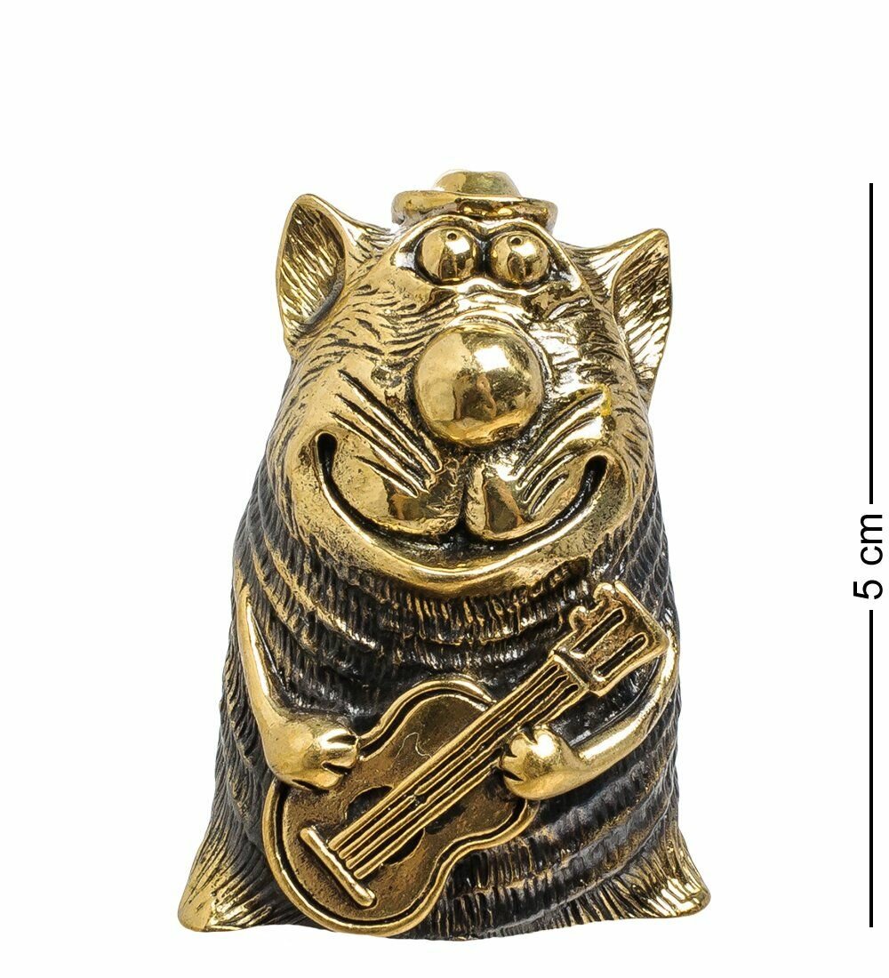 Фигурка 'Колокольчик-Кот с гитарой' (латунь)