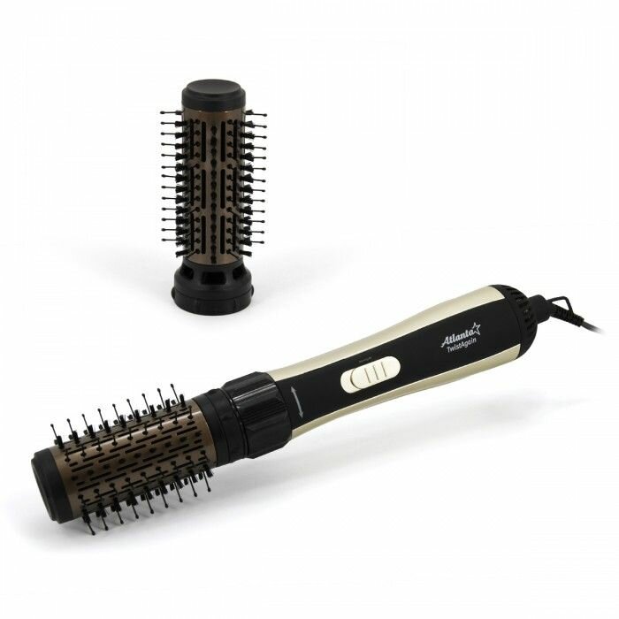 Фен-щетка для волос с вращением 2 насадки электрический 1000Вт АТН-6841 Atlanta
